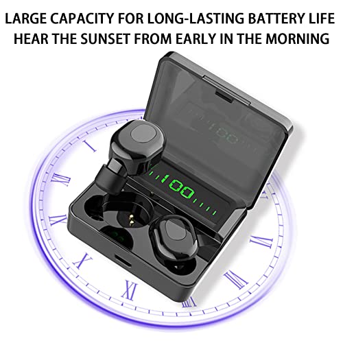 Bluetooth 5.0 Wireless Earbuds with 300mAh Charging Case Light-Weigh Mini Headphones in Ear Built in Mic Headset Deep Bass, IPX5 Waterproof for Sport Working