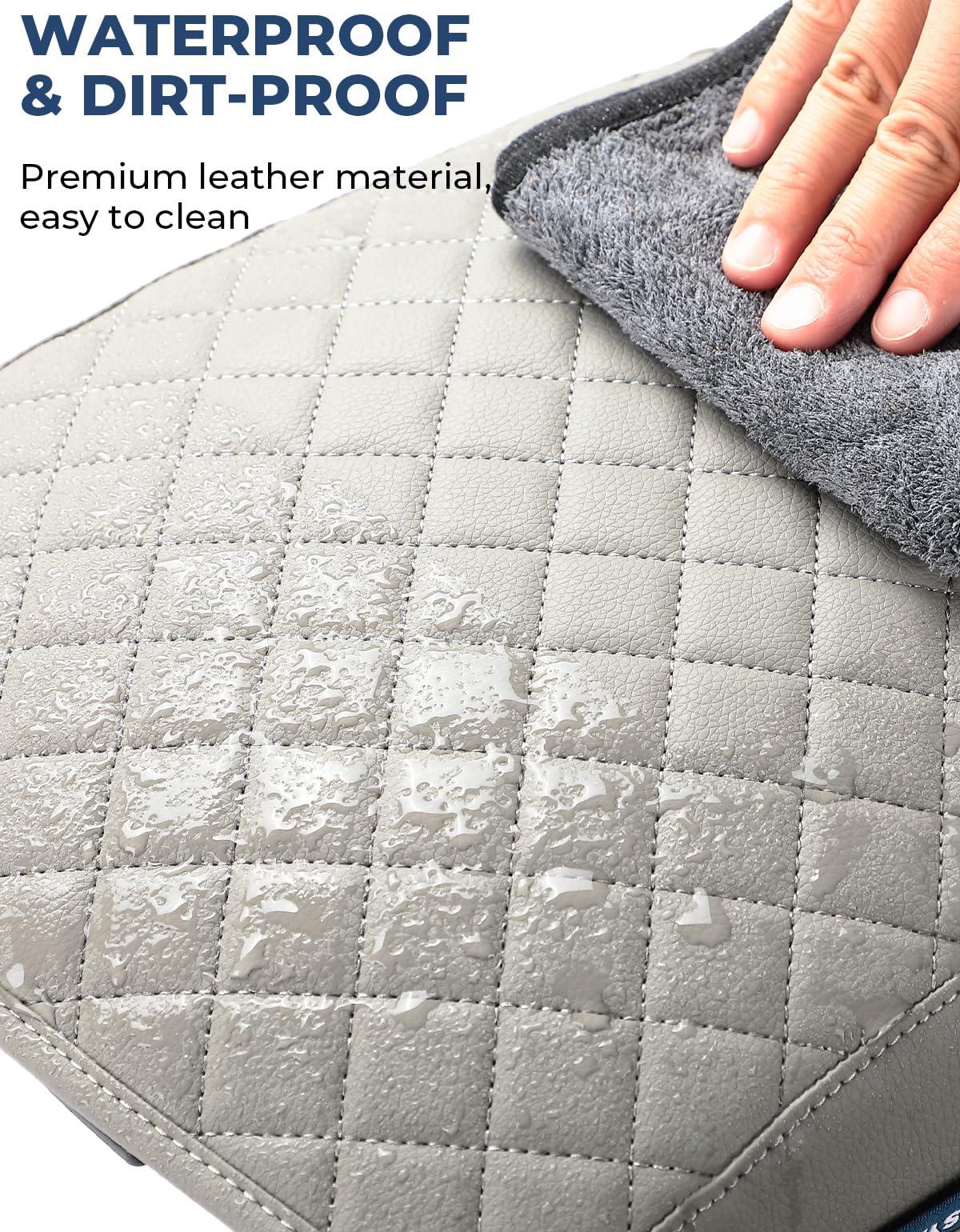 ISSYAUTO Center Console Cover Compatible with 2009-2015 Pilot, Leather Armrest lid Cover Arm Rest Covering for Car, Well-Make Durable Middle Console Cover Armrest Box Protective Cover, Gray