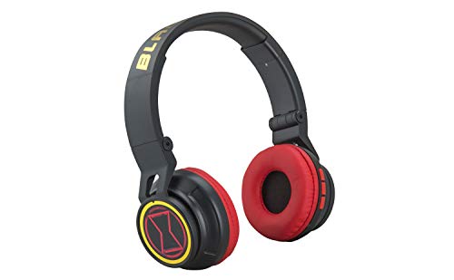 eKids Black Widow Kids Bluetooth Headphones, Wireless Headphones with Microphone Includes Aux Cord, Volume Reduced Kids Foldable Headphones for School, Home, or Travel