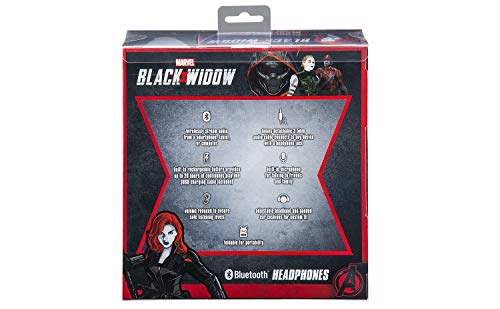 eKids Black Widow Kids Bluetooth Headphones, Wireless Headphones with Microphone Includes Aux Cord, Volume Reduced Kids Foldable Headphones for School, Home, or Travel