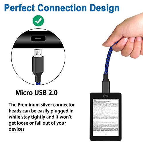 Micro USB Charging Cable 6FT Compatible with Fire HD HDX Tablet 7 8 10,Fast PS4 Charger Cord for Xbox One S/X/Elite,Playstation 4,PS4 Pro/Slim,Samsung S7/S4/J7/J3.Android Cord for Kindle,LG,HTC,Moto