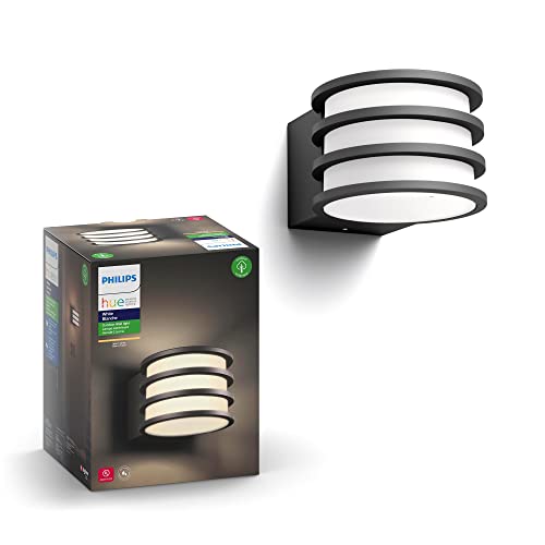 Philips Hue Lucca White Outdoor Wall Light, Works with Amazon Alexa, Apple HomeKit & Google Assistant (Hue Hub Required)