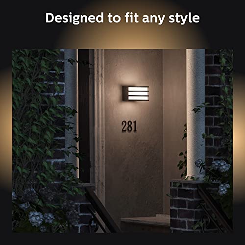 Philips Hue Lucca White Outdoor Wall Light, Works with Amazon Alexa, Apple HomeKit & Google Assistant (Hue Hub Required)