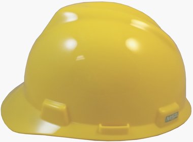 MSA V Cap Style Hard Hats w/FasTrac III Suspensions and Handy Tote Bag - Yellow