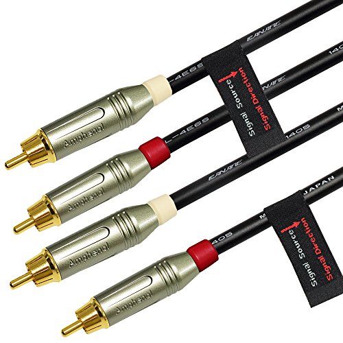 WORLDS BEST CABLES 1.5 Foot RCA Cable Pair - Made with Canare L-4E6S, Star Quad, Audio Interconnect Cable and Amphenol ACPR Gold RCA Connectors β Directional Design - Custom Made