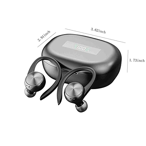 Digital Display Bluetooth Sports Running Glowing Earphone Bass Sound in-Ear Noise Canceling Workout Jogging Gym Earbuds Headphone Stereo Waterproof Headset for iOS Android