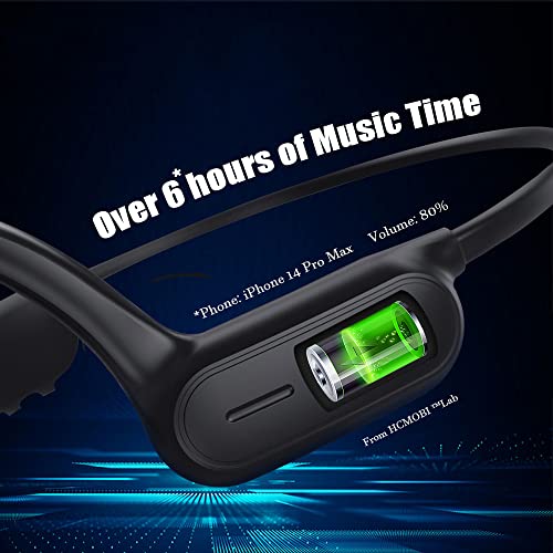 HCMOBI Open Ear Headphones Bluetooth Wireless Conduction Headset Quality Sound Outdoor Exercise Earphones for Skateboarding,Marathon,Jogging,Running,Hiking,Cycling (Grey)