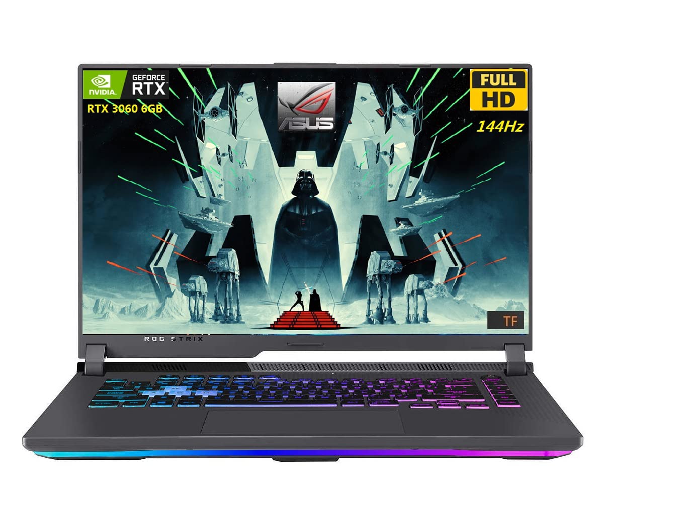 ASUS 2023 New ROG Strix Flagship G15 Gaming Laptop: 15.6" FHD 144Hz IPS Display, AMD Gaming 8-Core Ryzen 7-4800HX, 32GB DDR5, 512GB SSD, 6GB GeForce RTX 3060, WiFi-6, Backlit-KYB, USB-C, Win11H, T.F
