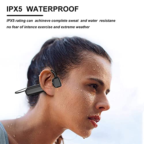 Loluka Bone Conduction Headphones Open Ear Headphones with Mic Waterproof IPX5 Bluetooth 5.1 Headset Wireless Lightweight Design Earbuds Running Jogging Driving Cycling(Black)