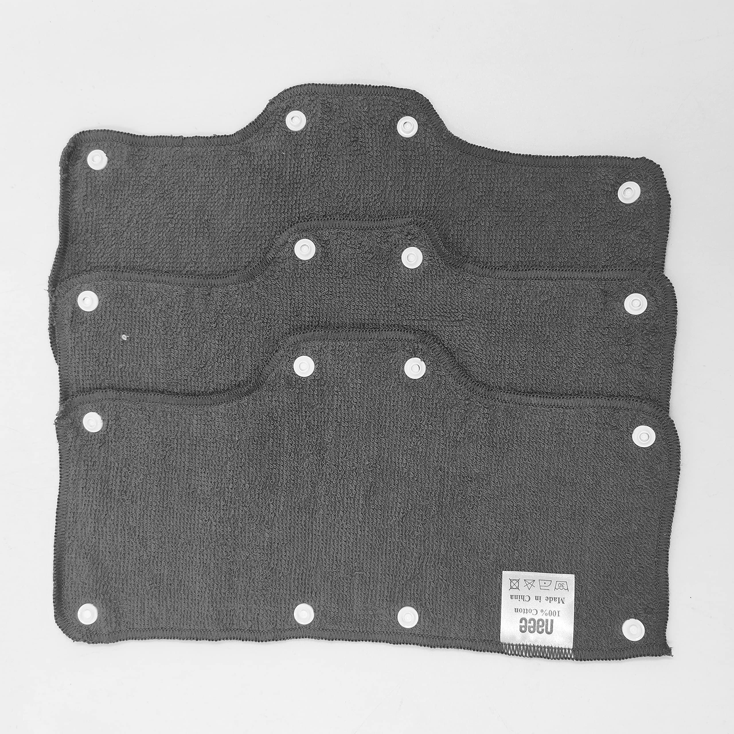 Dark Gray Sweatband for Hardhat Washable Velvet Terry Cotton Hard Hat Liner NAEE snap on (3pcs)