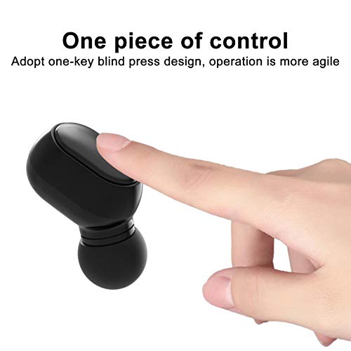 Heave Single Bluetooth 5.0 Wireless Earbuds in Ear,True Wireless Earphone for Clear Calls and Music Built in Microphone,150 Hours Standby Time for Business/Sports(10m Bluetooth Range) Black