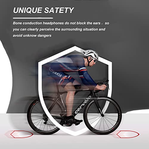 Loluka Bone Conduction Headphones Open Ear Headphones with Mic Waterproof IPX5 Bluetooth 5.1 Headset Wireless Lightweight Design Earbuds Running Jogging Driving Cycling(Black)