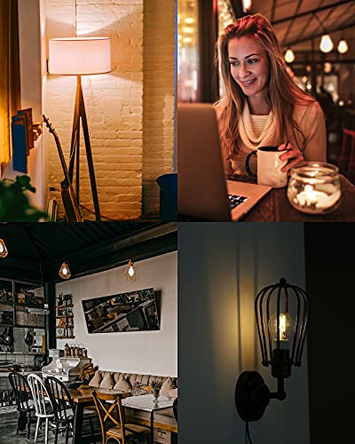 YEELIGHT Smart LED Edison Bulb, Edison Light Bulb, E26 Dimmable Filament Light Bulbs, LED Smart Vintage Edison Bulb, Compatible with HomeKit, Alexa & Google Home, Smartthing, Amber Warm 2700K, 700lm