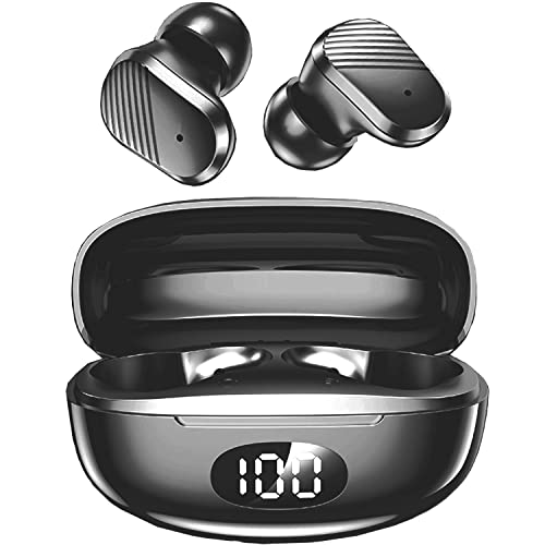Wireless Earbuds 50H Playback Bluetooth Headphones with Wireless Charging Case IPX8 Waterproof Ear Buds in-Ear Earphones with Microphone for Android iOS iPhone, LED Power Display Headset