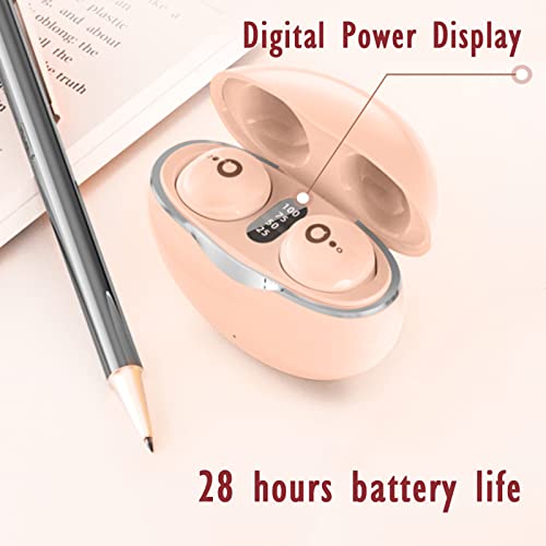 Xmenha Beige Smallest Invisible Hidden Earbuds Small for Work Wireless Bluetooth Micro Mini Tiny Sleep Earbuds for Small Ears Noise Cancelling Ear Buds Sleepping Buds Invisible Earbud Small Cute