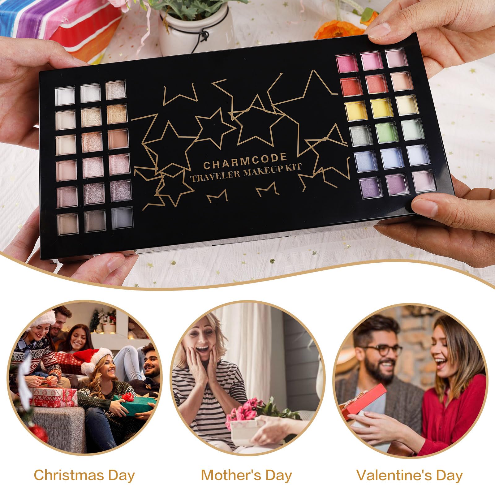 CHARMCODE All in One Makeup Kit, Makeup Kit for Women Full Kit, Make Up Valentine's Gift Set for Teen Girls- Eyeshadow Palette,Lip Gloss,Concealer,Highlighter,Blush,Eyeliner,Brow Powder & Contour