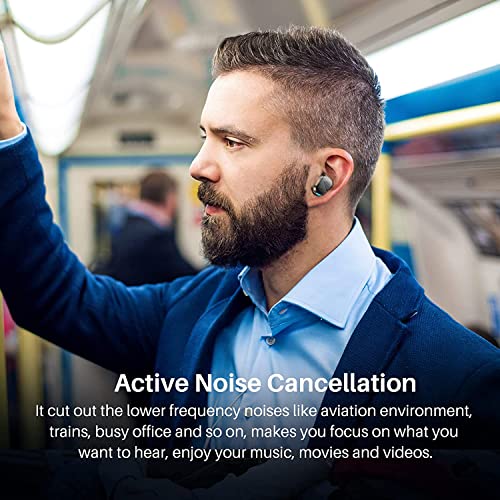 Wireless Earbuds 50H Playback Bluetooth Headphones with Wireless Charging Case IPX8 Waterproof Ear Buds in-Ear Earphones with Microphone for Android iOS iPhone, LED Power Display Headset