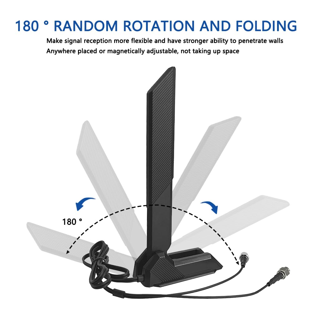 JINTAI WiFi 6 6E Tri-Band Antenna 2.4G/5G/6G Magnetic Base Replacement for Asus Rog Strix Gigabyte Aorus Gaming WiFi Motherboard Card Gaming 14008-02650600 14008-02650000