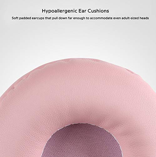 Aresrora Wireless Bluetooth Kids Headphones, Cat Ears Bluetooth Over Ear Headphones Volume Limiting,LED Lights, FM Radio, TF Card, Aux, Mic for iPhone/iPad/Kindle/Laptop/PC/TV (Purple)