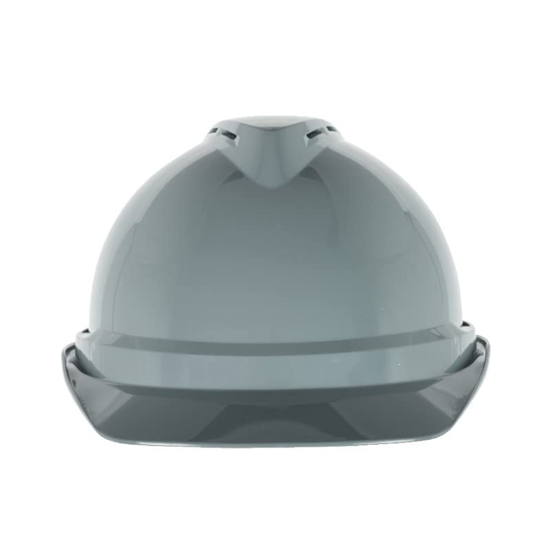 MSA 10034033 V-Gard 500 Cap Style Safety Hard Hat With 6-Point Fas-Trac III Ratchet Suspension | Polyethylene Shell, Self Adjusting Crown Straps - Standard Size in Navy/Gray