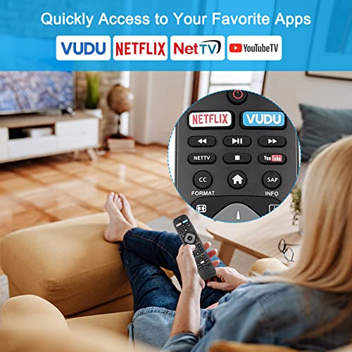 NH500UP Remote Control TV Controller Replacement for Philips Smart TV 2K 4K UHD TVs, Philips Smart Ultra HDTV, Philips LED LCD Television with Netflix, YouTube, Vudu and NETTV Keys