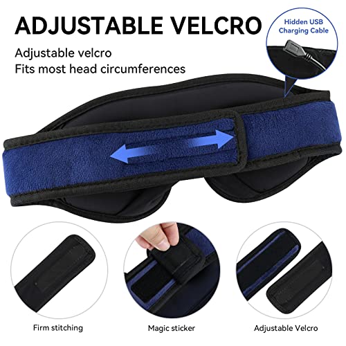 3-in-1 Sleep Headphones Sleep Mask & White Noise Machine for Sleeping,CUPAN 3D Wireless Music Sleeping Headphones with Timer,for Insomnia Travel Meditation,Cool Gadgets for Women Man(Blue)