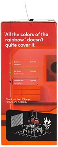 LIFX Color, A19 1100 lumens, Wi-Fi Smart LED Light Bulb, Billions of Colors and Whites, No bridge required, Works with Alexa, Hey Google, HomeKit and Siri multicolor (2 Pack)