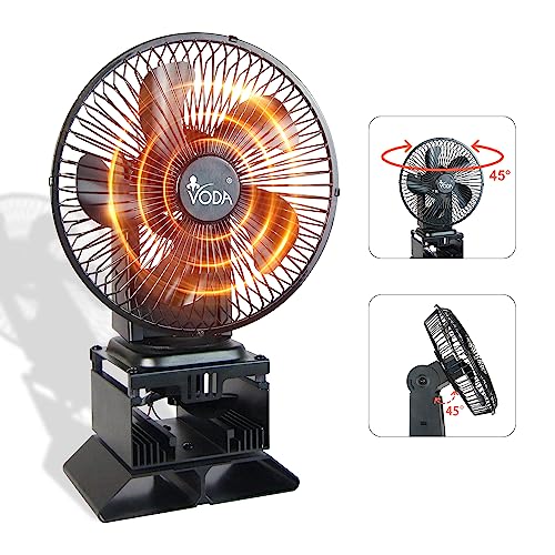 VODA Wood Stove Fan Heat Powered Fireplace Fans 5 Blades Newly Designed with 45°Adjustment Up and Down Manually and 45°Rotation Left and Right Stove Fans for Wood Burning Stoves
