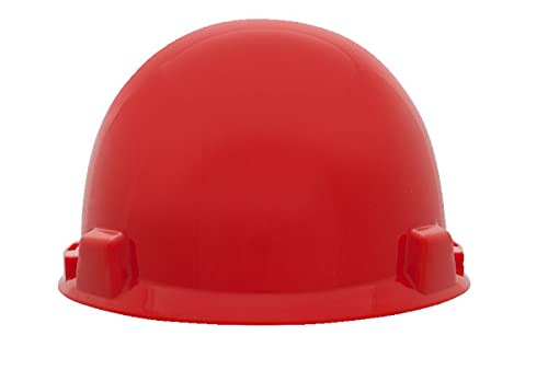 MSA 10074070 SmoothDome Cap Style Safety Hard Hat with Fas-Trac III Ratchet Suspension | Polyethylene Shell, Superior Impact Protection, Self Adjusting Crown Straps - Standard Size in Orange