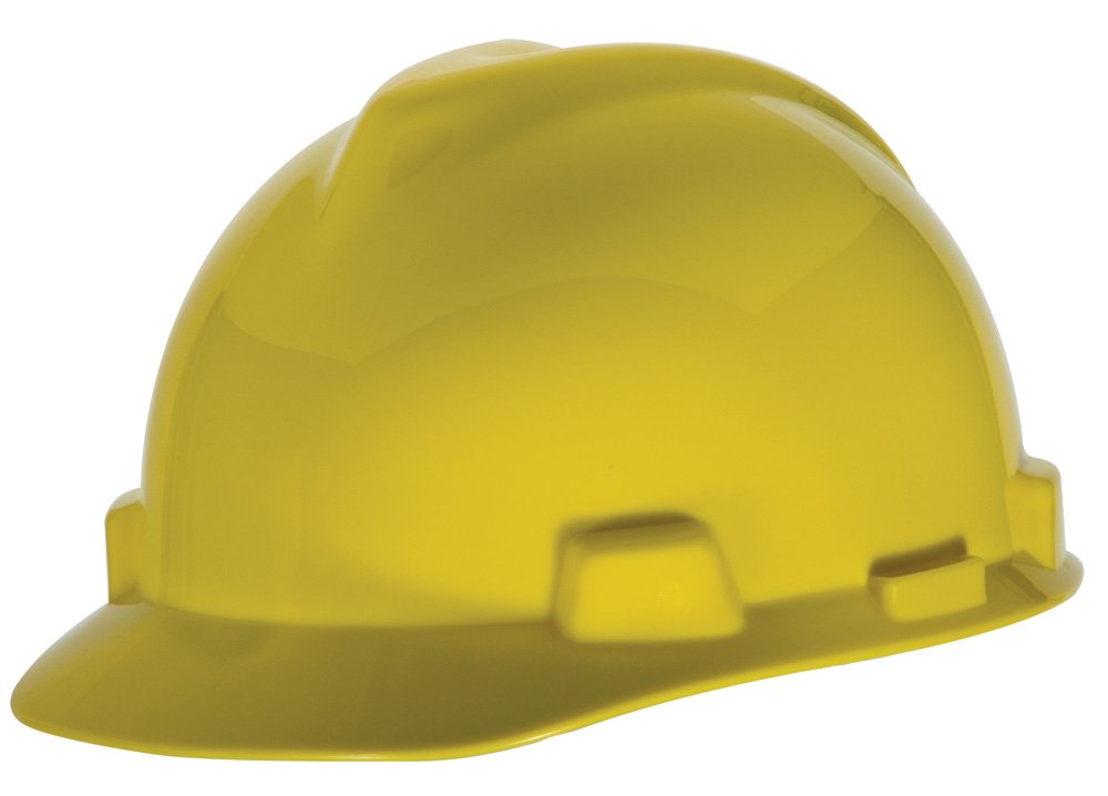 MSA 10004692 Polyethylene V-Gard Protective Cap with Swing Fas-Trac Suspension, Standard, Yellow