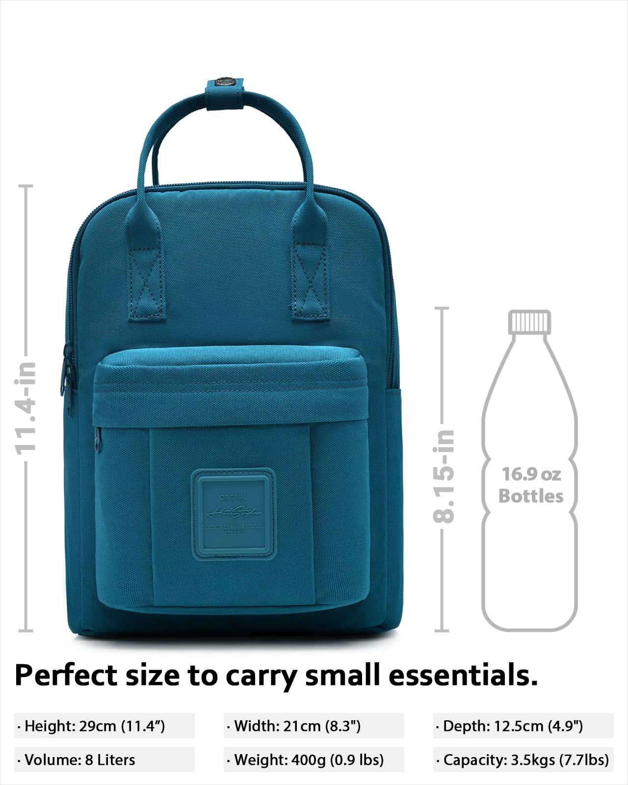 HotStyle BESTIE Mini Backpack Purse Small Bag with Multiple Pockets, Little Size Cute for Day Tirp, Travel & Everyday, Teal