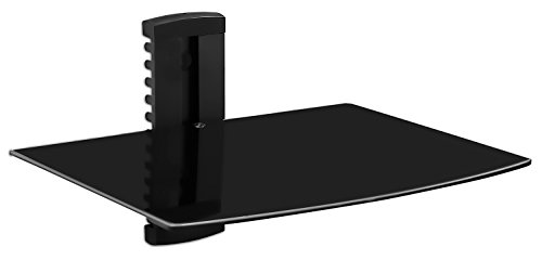 Mount-It! Floating Wall Mounted Shelf Bracket Stand for AV Receiver, Component, Cable Box, Playstation4, Xbox1, VCR Player, Blue Ray DVD Player, Projector, Load Capacity 17lbs, One Shelf