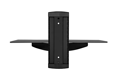 Mount-It! Floating Wall Mounted Shelf Bracket Stand for AV Receiver, Component, Cable Box, Playstation4, Xbox1, VCR Player, Blue Ray DVD Player, Projector, Load Capacity 17lbs, One Shelf
