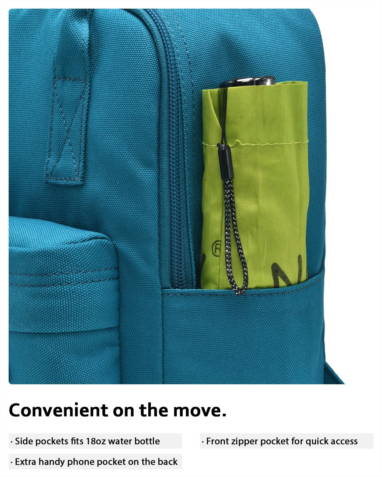 HotStyle BESTIE Mini Backpack Purse Small Bag with Multiple Pockets, Little Size Cute for Day Tirp, Travel & Everyday, Teal