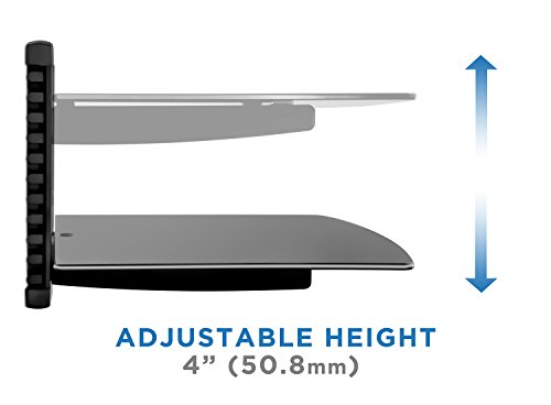 Mount-It! Floating Wall Mounted Shelf Bracket Stand for AV Receiver, Component, Cable Box, Playstation4, Xbox1, VCR Player, Blue Ray DVD Player, Projector, Load Capacity 17lbs, One Shelf