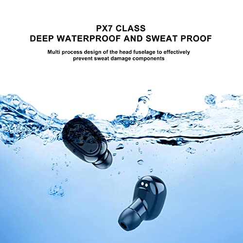 Wireless Earbuds TWS Bluetooth 5.0 Headphones W/Digital Display Charging Case 4Hrs Endurance Time 9D Stereo IPX7 Waterproof Sweatproof in-Ear Earphone Binaural HD Call Sports Headset W/Mic