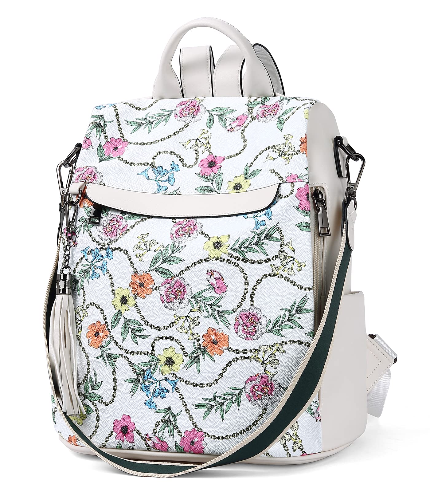Telena Backpack Purse for Women, PU Leather Anti Theft Travel Purse Shoulder Bags with Tassel