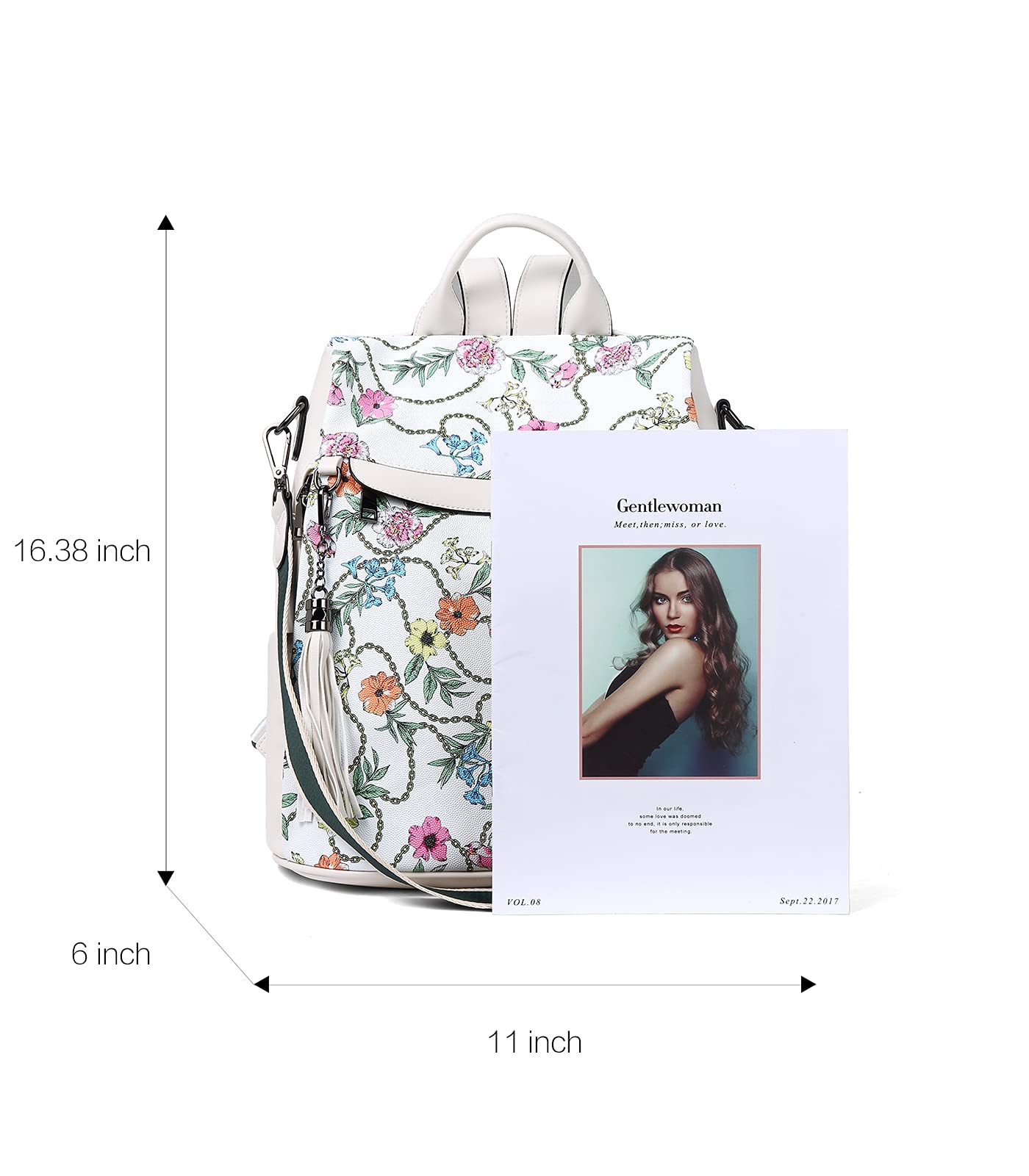 Telena Backpack Purse for Women, PU Leather Anti Theft Travel Purse Shoulder Bags with Tassel