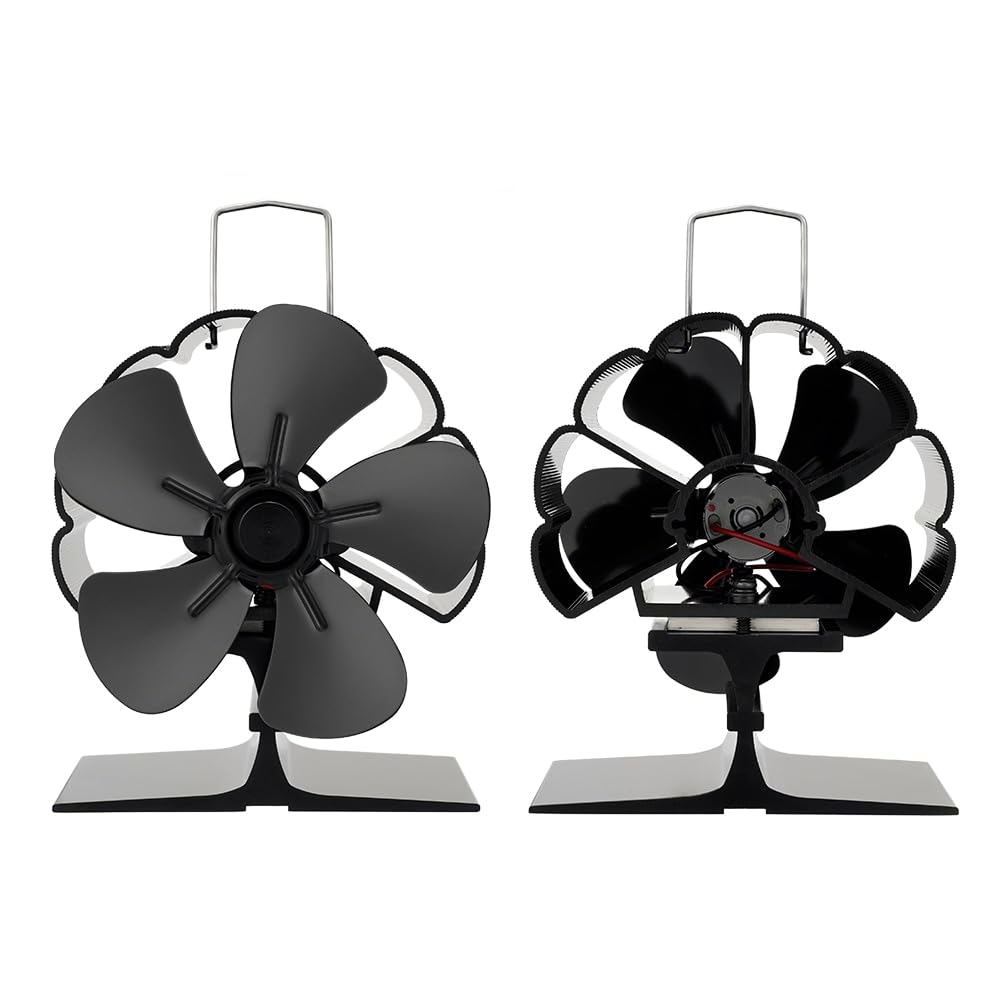 MKNAZ 5 Blade Mini Fireplace Fan Heat Powered Stove Fan Log Wood Burner Eco-Fan Quiet Fireplace Fan Heater Efficient Heat Distribution (Color : Stove Fan)