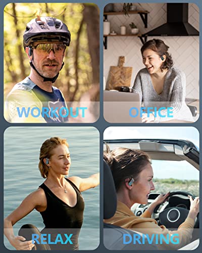 FBJJ Wireless Earbuds Bluetooth 5.3 Headphones, Over-Ear Sport Ear Buds with Earhooks 60H Playtime, Noise Cancelling Waterproof Wireless Workout Earphones with Dual LED Display, for Sports Exercise