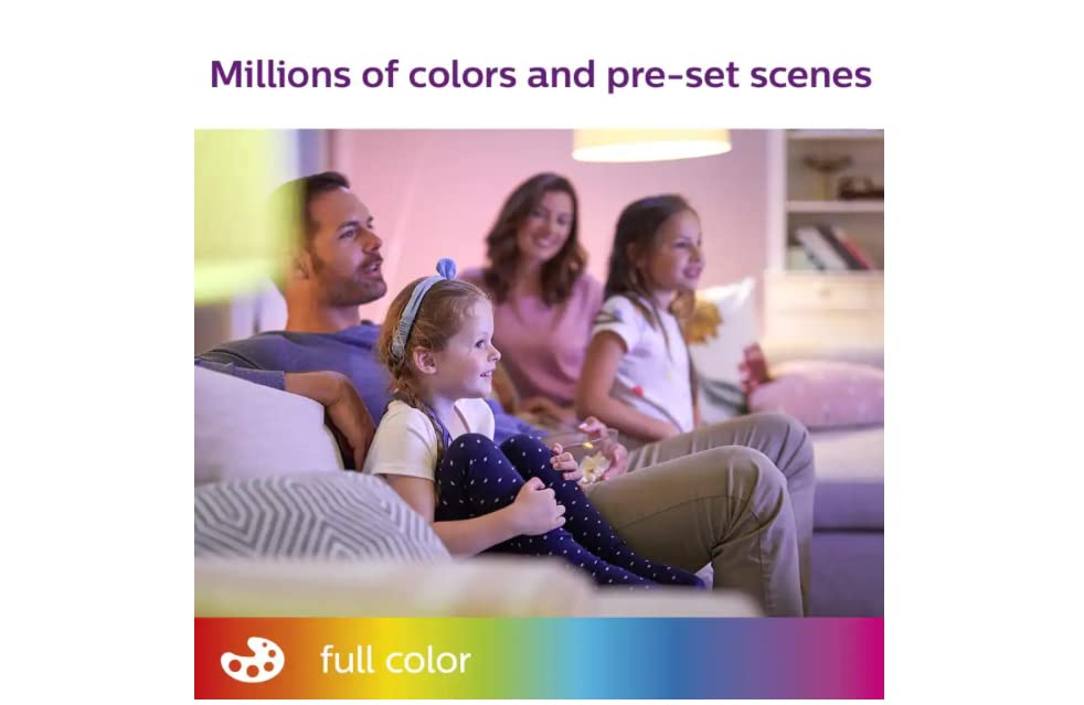 PHILIPS Smart Wi-Fi Wiz Connected Color and White Dimmable Tunable Light Strip Starter Kit 6.5ft (2M)
