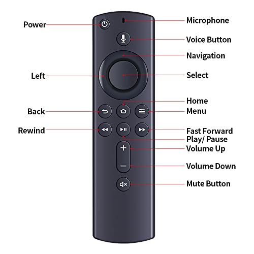 L5B83H Replacement Voice Remote Control Applicable for Amazon 2nd Gen Fire Stick TV, Fire TV Cube(2nd & 1st Gen), Fire TV Stick 4K, and Pendant Design Fire TV 3nd Gen