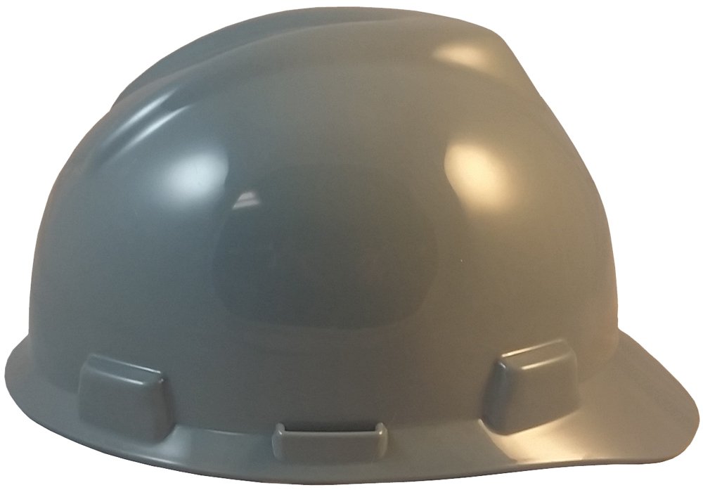 MSA V Small Size Cap Style Hard Hats w/FasTrac III Suspensions and Handy Tote Bag - Gray