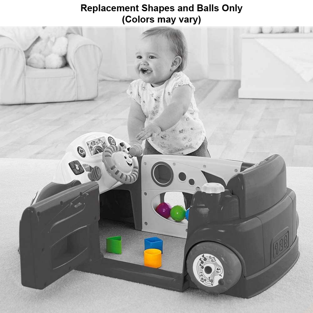 Ele Toys Replacement Parts for Fisher-Price Laugh and Learn Smart Stages Cruise Around Car - BMD91 - 3 Balls and 3 Shapes - Also Works with Model Y6965