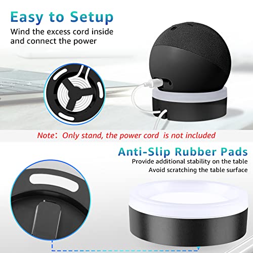 FUQINTOP Dot 4th/5th Generation Stand, Table Holder Mount with Light Guide, Enhance Light Effect, Space-Saving Dot 4/5 Accessories with Cable Management, Black