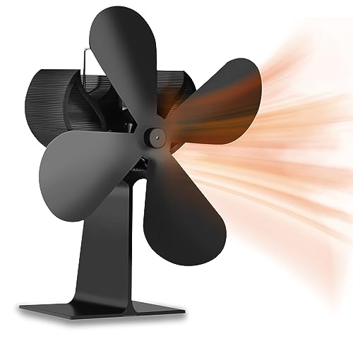 Stove Fan, 4-Leaves Heat Powered Wood Stove Fan, Energy-Saving Fireplace Fan, Thermoelectric Fan Eco Fans, Fireplace Blower Fan Kit for Log Burner