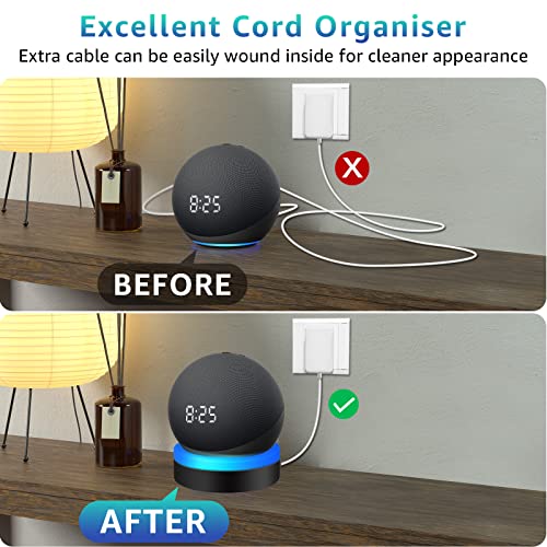 FUQINTOP Dot 4th/5th Generation Stand, Table Holder Mount with Light Guide, Enhance Light Effect, Space-Saving Dot 4/5 Accessories with Cable Management, Black