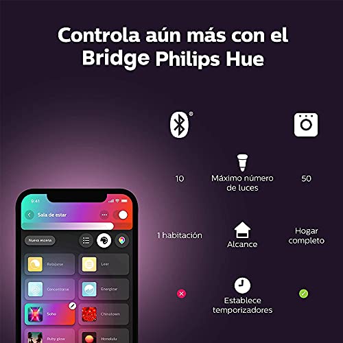 Philips Hue White and Color Ambiance Base Lumen (60W) Smart Button Starter Kit, 16 Millions Colors, Works with Amazon Alexa, Google Assistant, Apple HomeKit 60 Watt (OLD VERSION)