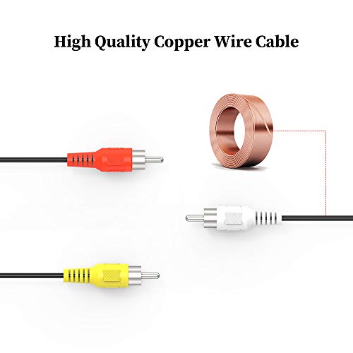 ELECTOP 4 Pin S-Video to 3 Male RCA Composite Video Cable 1.45M(4.75FT)