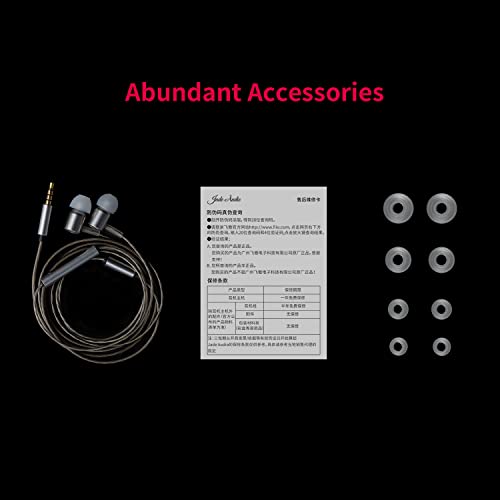 FiiO JadeAudio Headphone Earbuds Wired High Resolution Strong Bass Lossless 1DD for PC/Smartphones/Laptop with Mic JD3 (Silver)